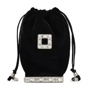 ROGER VIVIER Embellished Drawstring Mini Bucket Bag