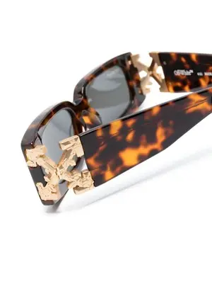 Off-White Rectangular Frame Sunglasses With Arrow Detail