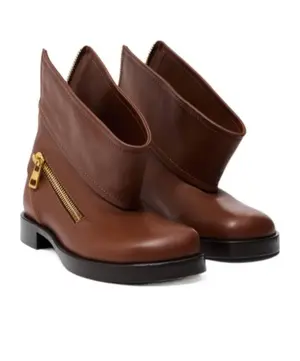 J.W.ANDERSON Leather Ankle Boots With Side Zip Detailing - Maroon