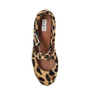 Alaïa Leopard Print Round Toe High Heel Mary Janes - Brown