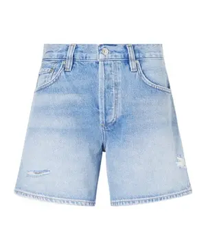 Citizens Of Humanity Billie Distressed Organic Denim Shorts - Blue