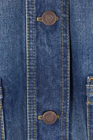 Chloé High-neck Gathered Denim Jacket - Blue