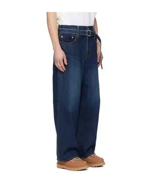 Sacai Belted Wide-leg Jeans