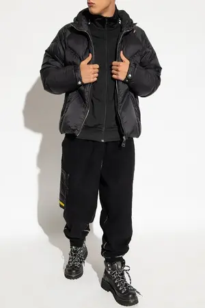 Khrisjoy Padded Hooded Jacket With Logo Detail - Black