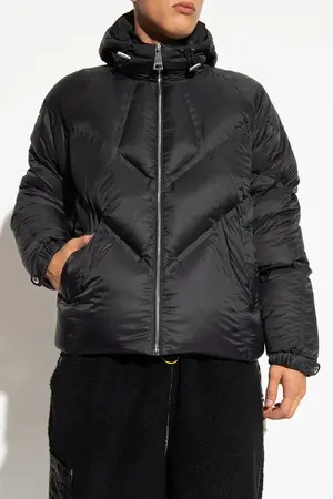 Khrisjoy Padded Hooded Jacket With Logo Detail - Black