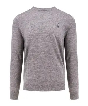 Polo Ralph Lauren Embroidered Logo Crewneck Jumper - Gray