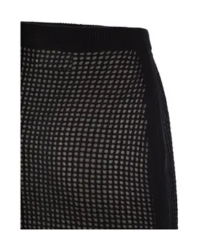 MC2 SAINT BARTH Darline Crochet Midi Skirt - Black