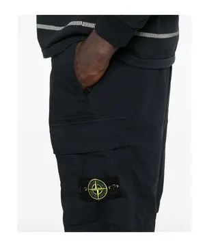 Stone Island Paracadute Cargo Shorts With Logo Patch