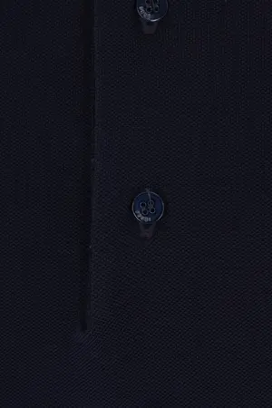 Fendi Logo Plaque Short-sleeved Polo Shirt - Navy Blue