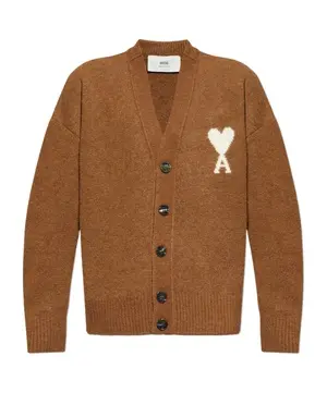 Ami De Coeur Knitted Cardigan - Brown