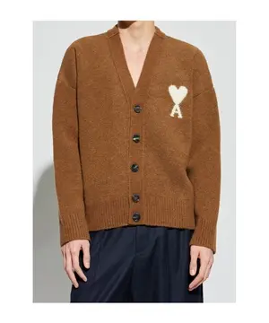 Ami De Coeur Knitted Cardigan - Brown