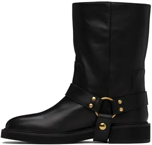 Valentino Garavani Vlogo Plaque Square Toe Boots