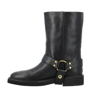 Valentino Garavani Vlogo Plaque Square Toe Boots
