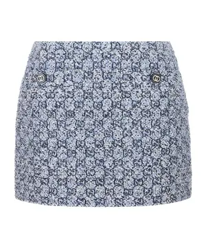 Gucci Monogrammed Gg Tweed Mini Skirt