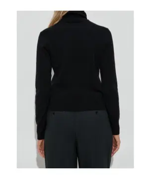 AMI Paris De Coeur Embroidered Turtleneck Jumper - Black
