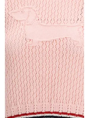 Thom Browne Hector Pointelle Knit T-shirt - Pink