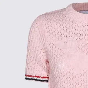 Thom Browne Hector Pointelle Knit T-shirt - Pink