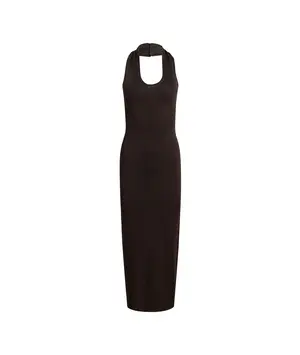 Khaite Coraline U-neck Knitted Maxi Dress - Brown