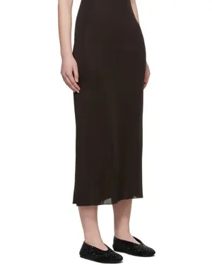 Khaite Coraline U-neck Knitted Maxi Dress - Brown