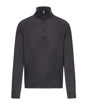 ZANONE Zip Roll-neck Sweater - Anthracite