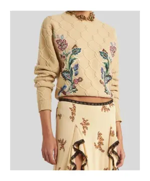 Etro Embroidered Crewneck Jumper - Light Brown