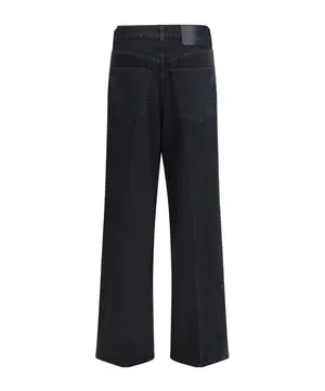 HAIKURE Pleated Wide Leg Jeans - Black