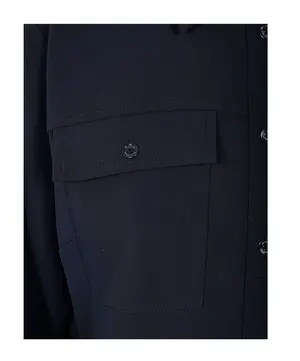Michael Kors Crepe Utility Shirt With Button Pockets