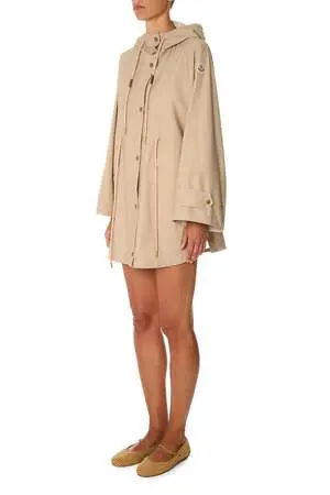 Moncler Brunnera Hooded Parka Coat - Beige