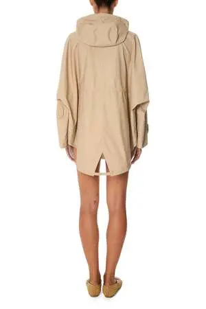 Moncler Brunnera Hooded Parka Coat - Beige