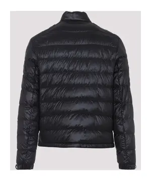 Moncler Short Padded Jacket With Stand Collar - Black