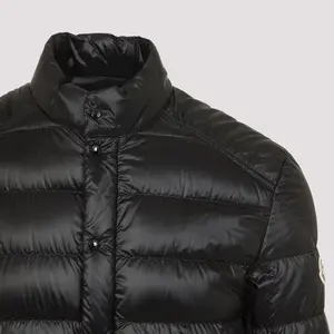 Moncler Short Padded Jacket With Stand Collar - Black
