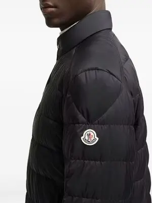Moncler Short Padded Jacket With Stand Collar - Black