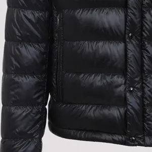 Moncler Short Padded Jacket With Stand Collar - Black