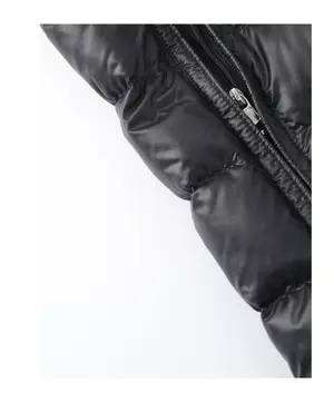 Moncler Short Padded Jacket With Stand Collar - Black
