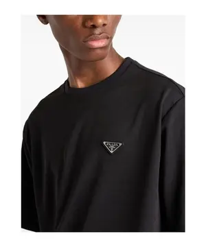 Prada All-over Triangle Motif Crewneck T-shirt
