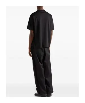Prada All-over Triangle Motif Crewneck T-shirt - Black