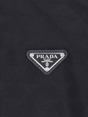 Prada All-over Triangle Motif Crewneck T-shirt - Black