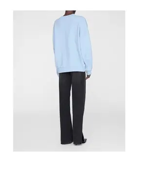 ANINE BING Mile Logo Flocked Crewneck Sweatshirt