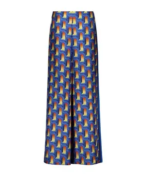 Casablanca L'arche De Nuit" Printed Wide-leg Trousers - Blue