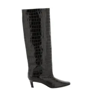 TOTEME Embossed Knee-high Boots - Black
