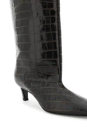 TOTEME Embossed Knee-high Boots - Black