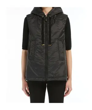 Max Mara Greengo Zip-up Hooded Gilet - Black