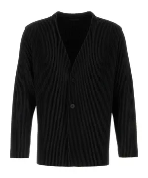 Issey Miyake Homme Plissé Pleated Single-breasted Jacket - Black
