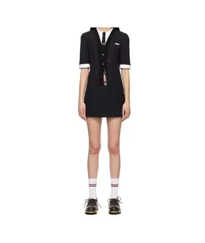 Thom Browne Striped Mini Dress - Black