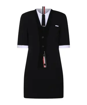 Thom Browne Striped Mini Dress - Black