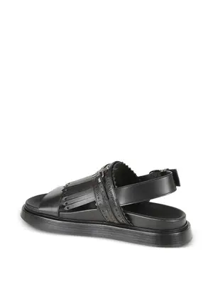 Alexander McQueen T-bar Fringed Detail Sandals