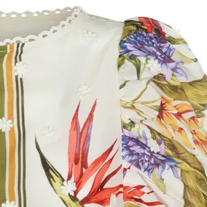 Farm Rio Tropical Puff-sleeve Top
