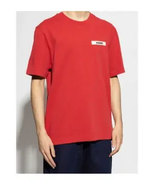 Jacquemus Logo Patch Crewneck T-shirt - Red