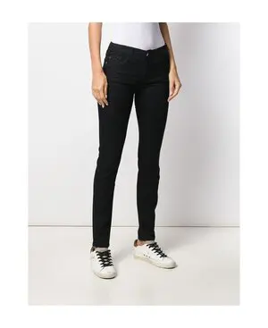 Emporio Armani Logo Patch Low-rise Skinny Jeans - Black