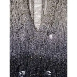 Off-White Distressed Knitted Cardigan